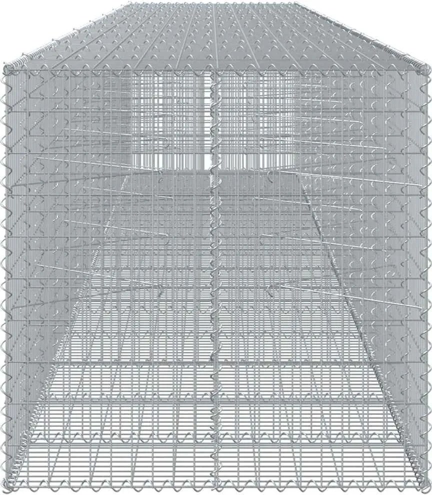 Gabionový koš s víkem 750 x 100 x 100 cm pozinkované železo 3295203