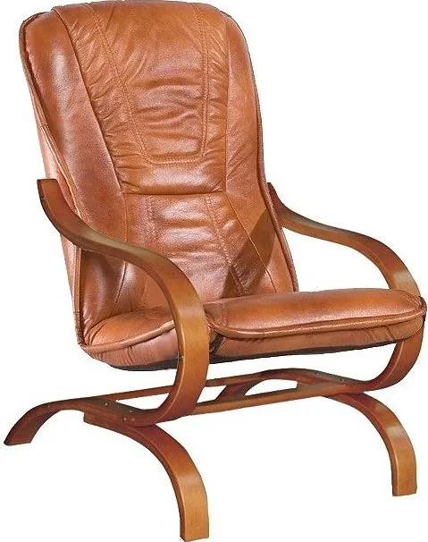 Casarredo - Komfort nábytek Pohupovací křeslo ERIKA kůže | potah: Kůže S-16,Vyberte si moření dřeva:: moření ořech