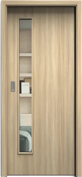SAPELI ELEGANT KOMFORT M60 - CPL LAMINÁT - POSUVNÉ DVEŘE VČ. ZÁRUBNĚ - dub Hikari Průchozí šířka (cm): 110, Průchozí výška (cm): 210