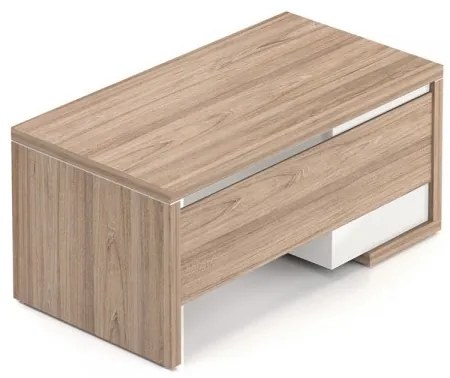 Stůl Lineart 160 x 85 cm + levý kontejner a krycí panel / Jilm světlý a antracit