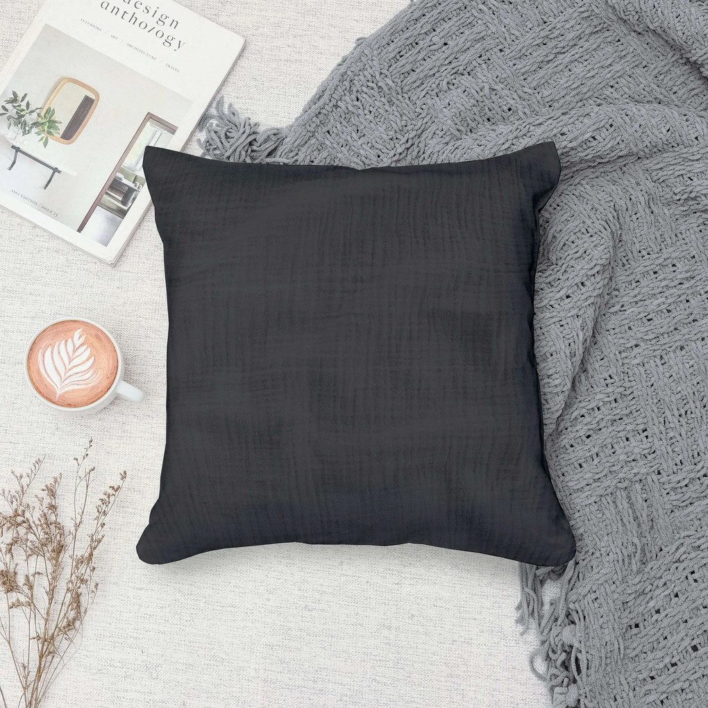 Mušelínový povlak na polštářek Black Velikost: 40 x 40