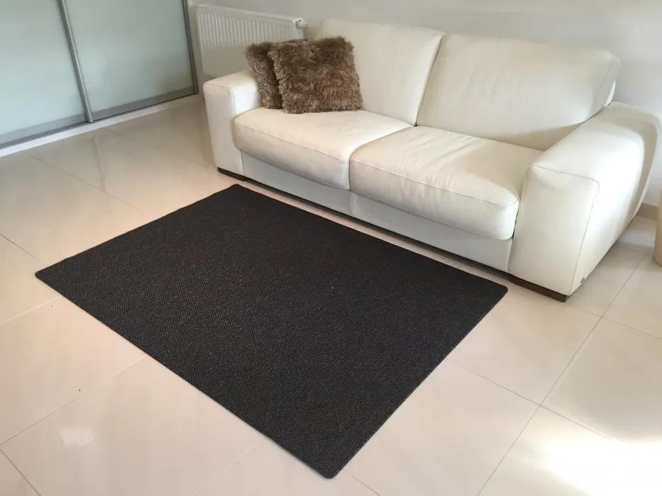 Vopi | Kusový koberec Nature antraciet - kulatý průměr 67 cm