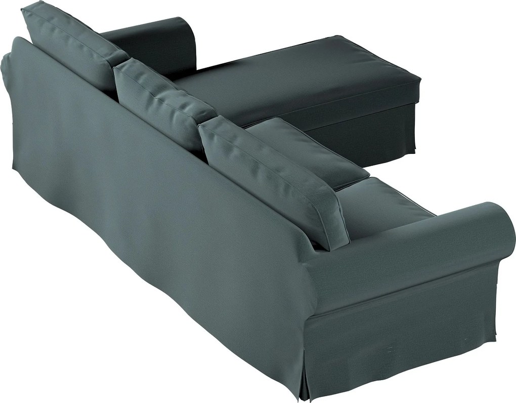 Potah na pohovku IKEA Ektorp 2-místná s lenoškou barva zelená látka sametová
