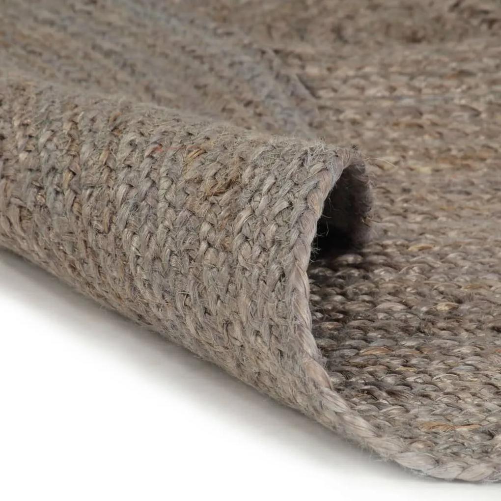 Ručně vyrobený koberec z juty - kulatý - šedý | 150 cm