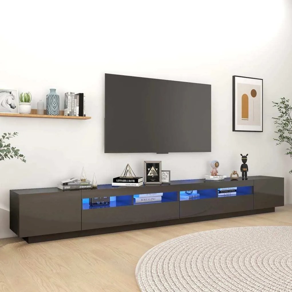 vidaXL TV skříňka s LED osvětlením 300x35x40 cm [3120178] Barva: hnědý dub