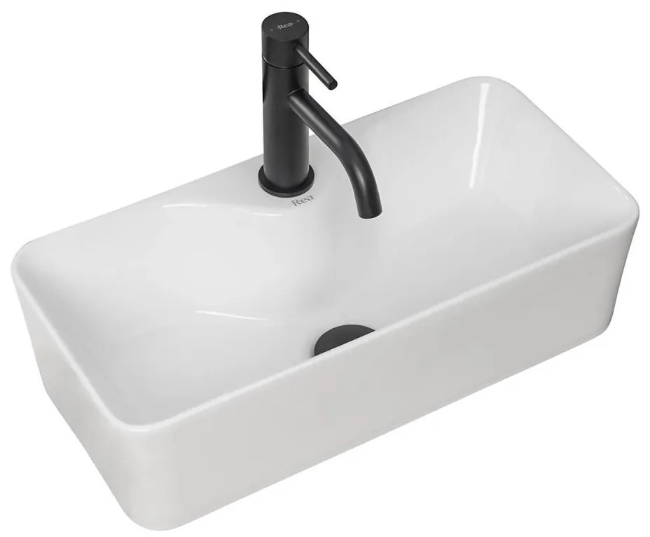REA-U0699 - Umyvadlo na desku MERY 25x50,5 cm keramika/lesklá bílá REA-U0699