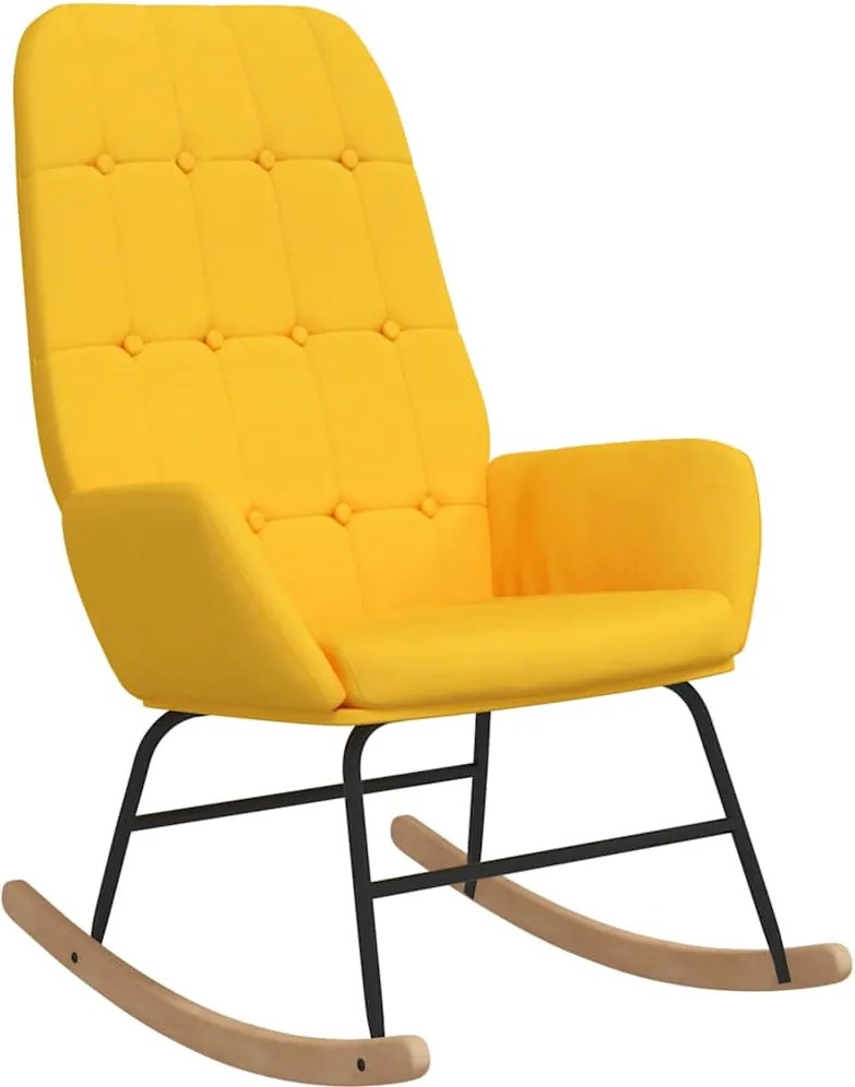 Houpací křeslo hořčicově žluté textil 341260
