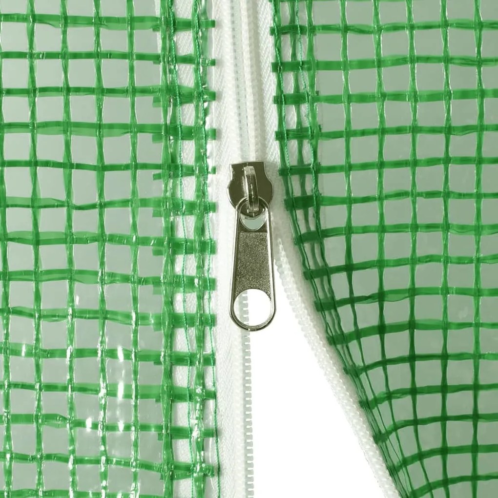 vidaXL Skleník s ocelovým rámem 12 m² 6 x 2 x 2 m [3188018] Barva: Zelená