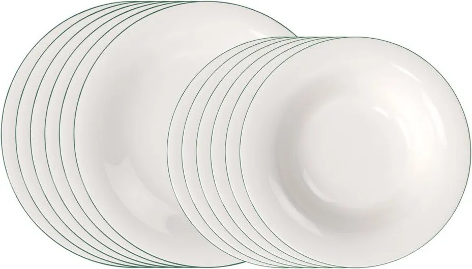 Villeroy & Boch Sada porcelánových talířů Green Lines, 12 ks 10-1323-7609