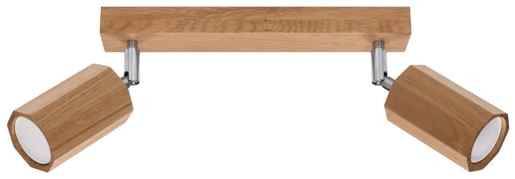 Bodové svítidlo Zeke, 2x dřevěné stínítko, (možnost polohování)
