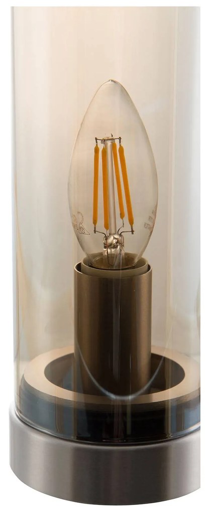 Stolní lampa z lahvového skla, jantarová