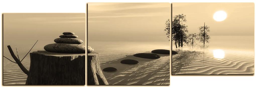 Obraz na plátně - Zen stones - panoráma 5162FD (120x40 cm)