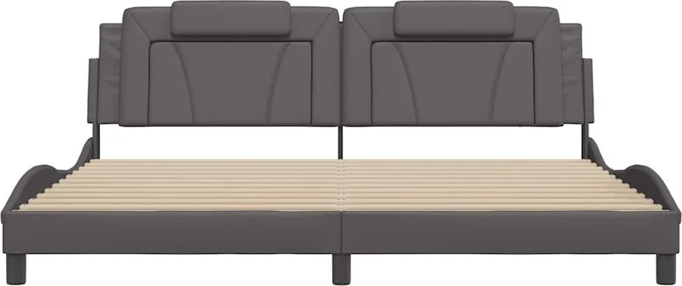 Rám postele Viana bez matrace šedý 200x200 cm umělá kůže 3208120