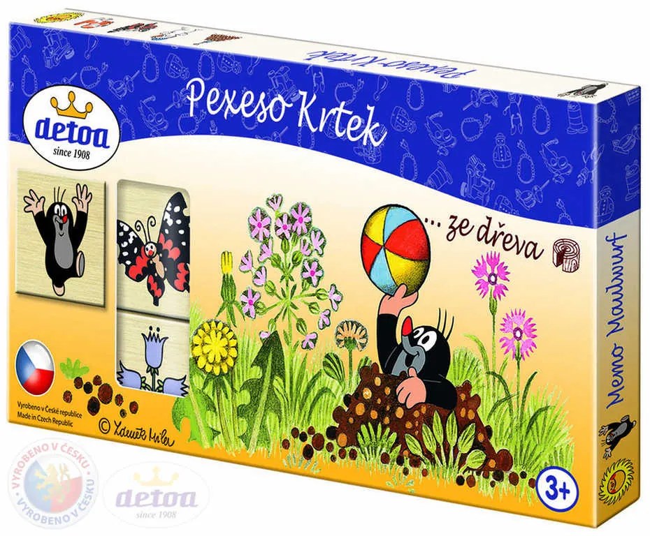 DETOA DŘEVO Hra Pexeso Krtek (Krteček) 36 dílků *DŘEVĚNÉ HRAČKY* dt14435