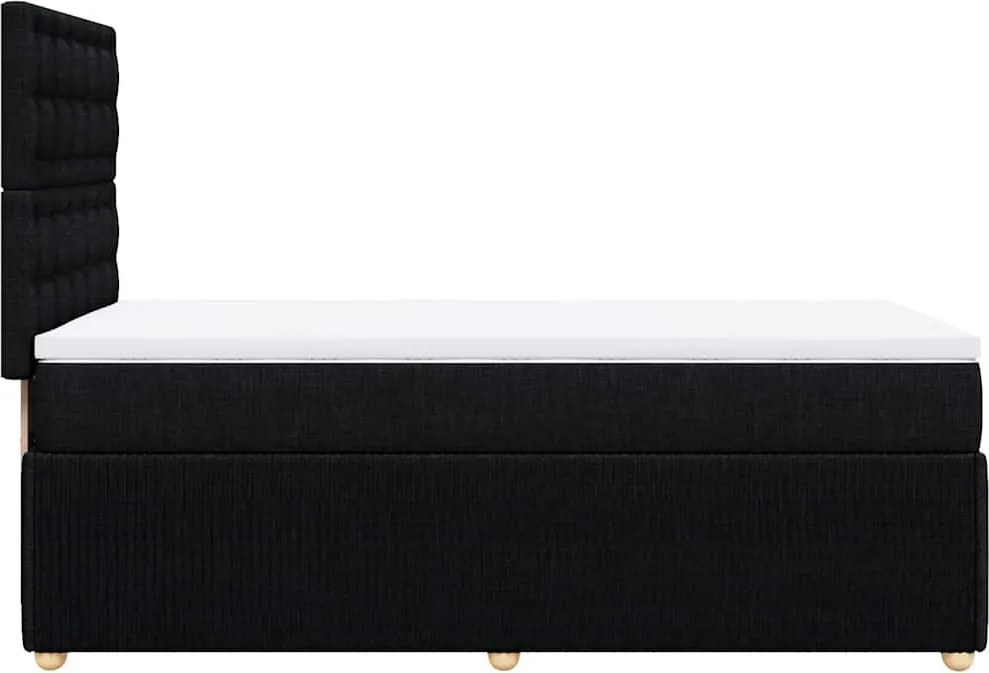 Box spring postel s matrací černá 80 x 200 cm textil 3294199