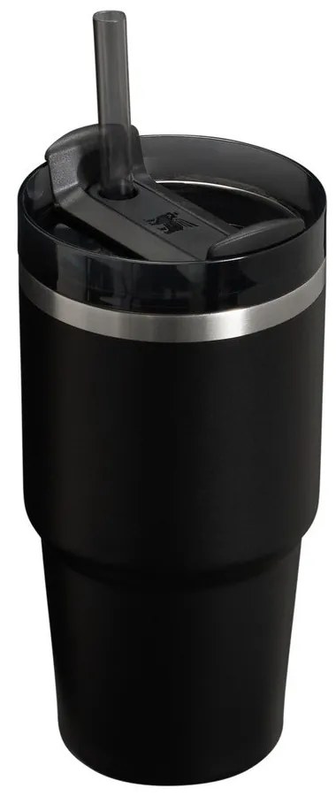 Černá termoska s brčkem 600 ml Quencher H2.O FlowState – Stanley