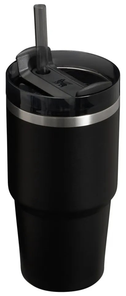 Černá termoska s brčkem z nerezové oceli 600 ml Quencher H2.0 FlowState Tumbler Black – Stanley