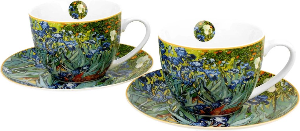 Porcelánový šálek s podšálkem Van Gogh Irises 250 ml sada 2ks