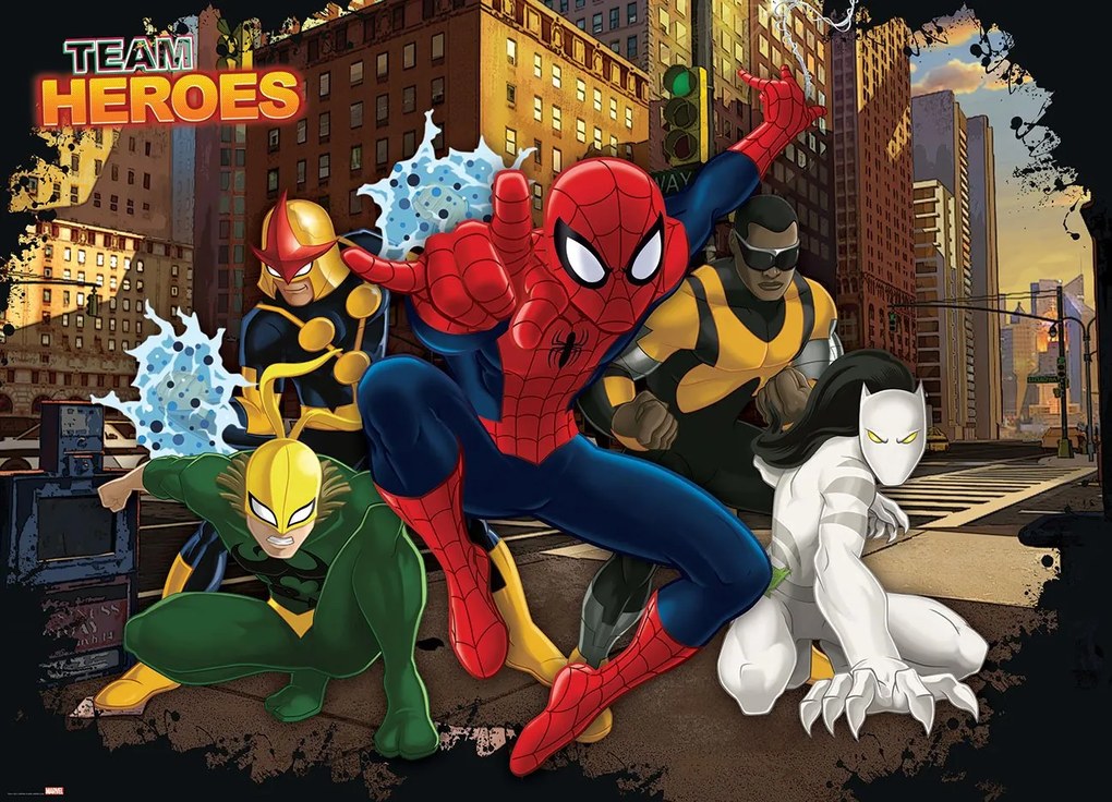 Postershop Fototapeta: Team Heroes Spiderman - 254x368 cm
