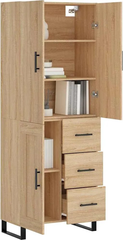 Skříň highboard dub sonoma 69,5 x 34 x 180 cm kompozitní dřevo 3196038