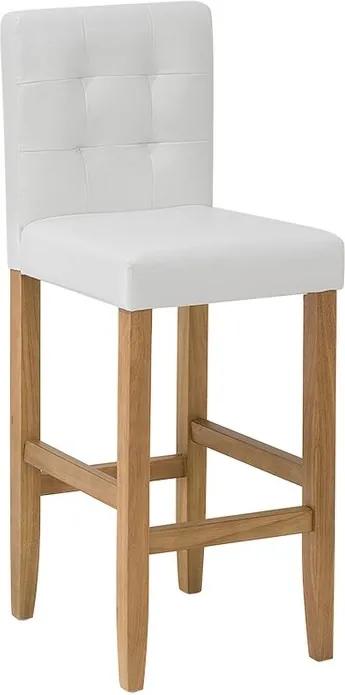 Bílá kožená jídelní židle - MADISON