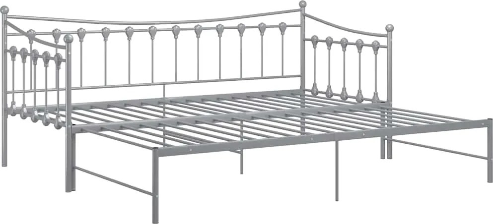 Rám vysouvací postele/pohovky šedý kovový 90 x 200 cm 324760