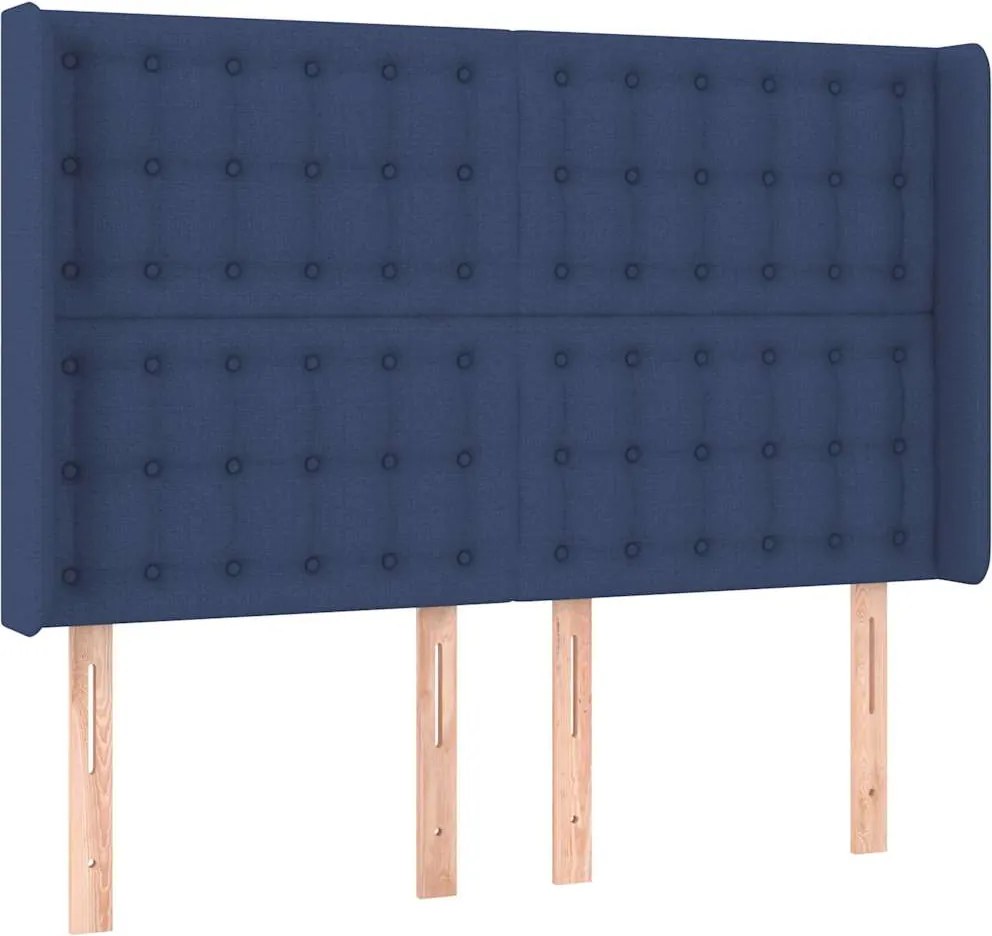 Box spring postel s matrací modrá 140x200 cm textil 3132319