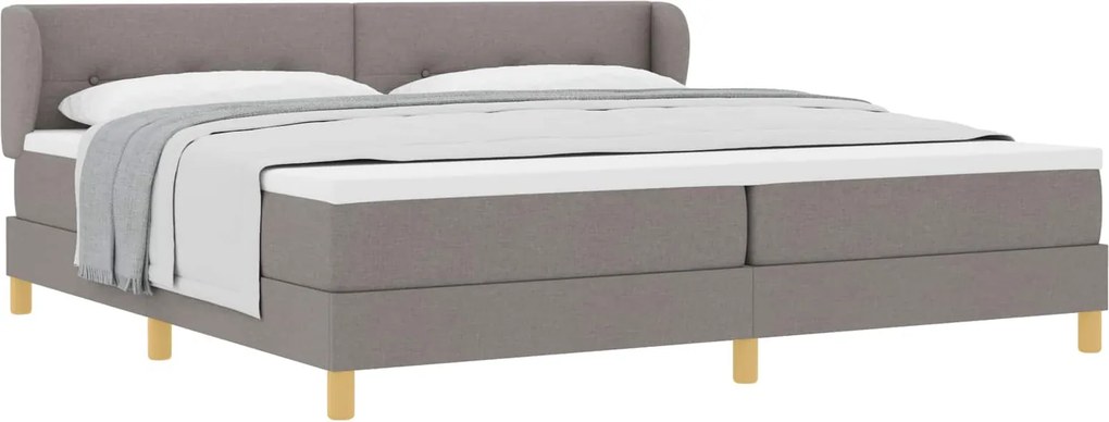 Postel s boxspringem s čelo Taupe 200 x 200 cm textil 3340238