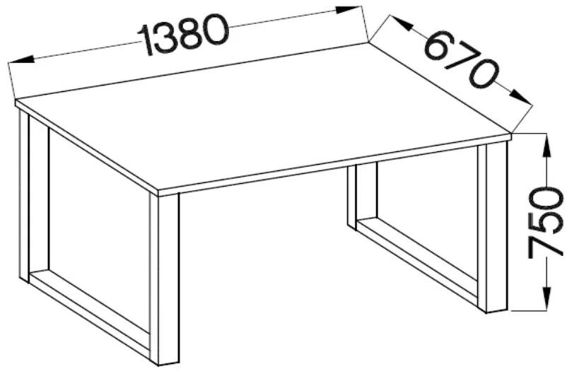 Casarredo Jídelní stůl PILGRIM 138x67 cm černá/bílá