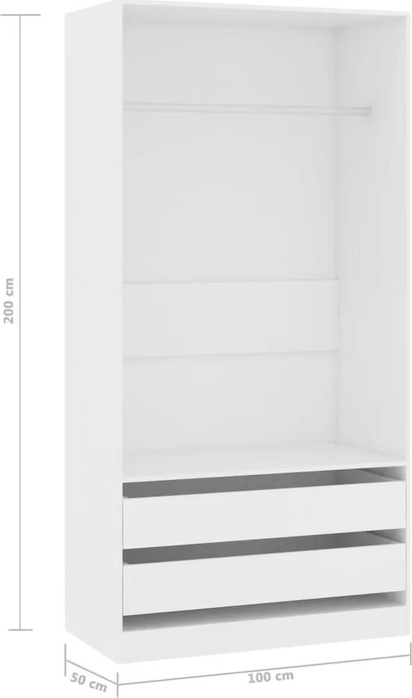 vidaXL Šatní skříň 100 x 50 x 200 cm dřevotříska [800603] Barva: hnědý dub
