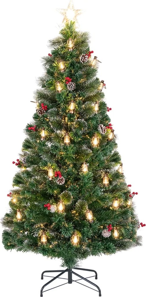 Costway Umělý vánoční stromeček s osvětlením a teplými bílými LED diodami