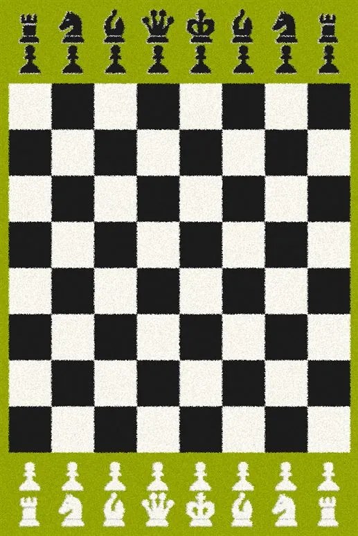 Dětský koberec Agnella Funky Top  Szachy Šachovnice zelený Rozměr: 133x180 cm