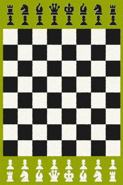 Dětský koberec Agnella Funky Top  Szachy Šachovnice zelený Rozměr: 200x280 cm