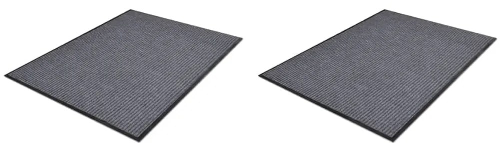 PVC rohožky 2 ks šedé 90 x 60 cm 278748
