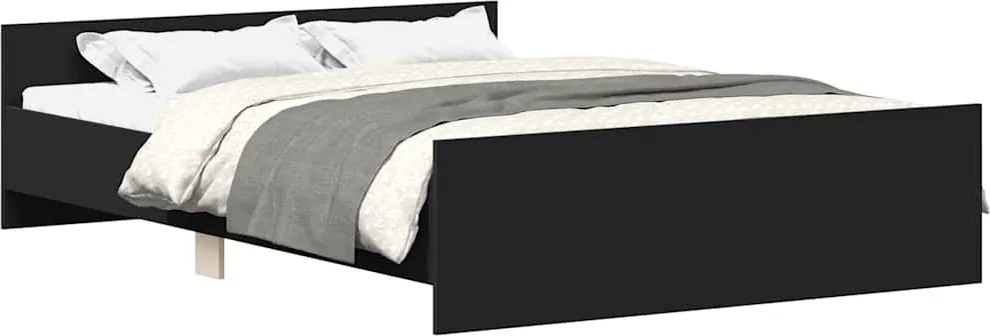 Rám postele s hlavovým a nožním čelem černý 135 x 190 cm 3203790