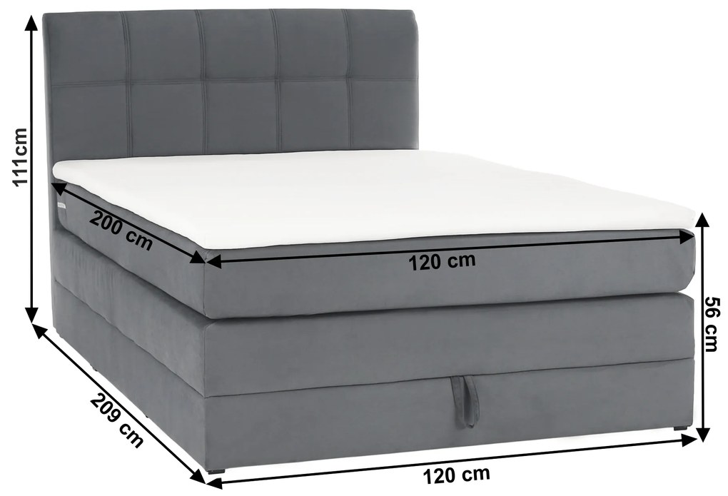 Boxspring postel Plafo 120x200 Komfort