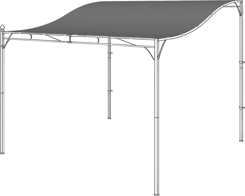 Outsunny náhradní střecha pergoly, 298 × 293 cm (vhodná pro 3 × 3 m) — tmavě šedá | Aosom