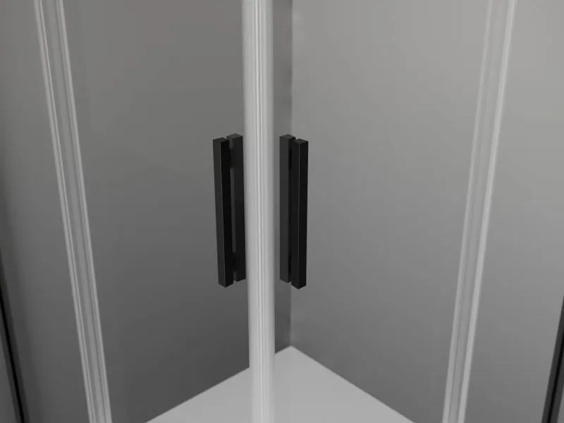 Mexen Exo čtvercový posuvný sprchový kout 90 x 90 cm, transparentní, černý - 8111-090-090-70-00