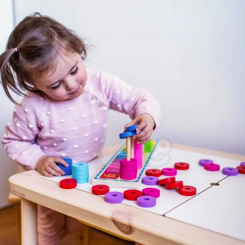 Woopie Green Montessori bloky Učení počítání a barvy 56 ks.