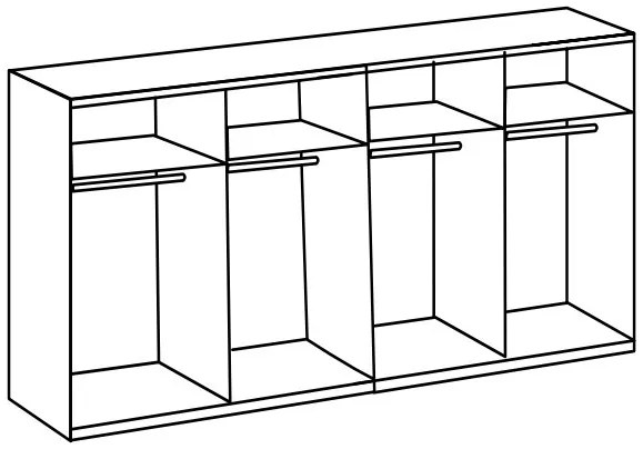 Šatní skříň Bern, extra šířka 360 cm/extra výška 236 cm, bílá