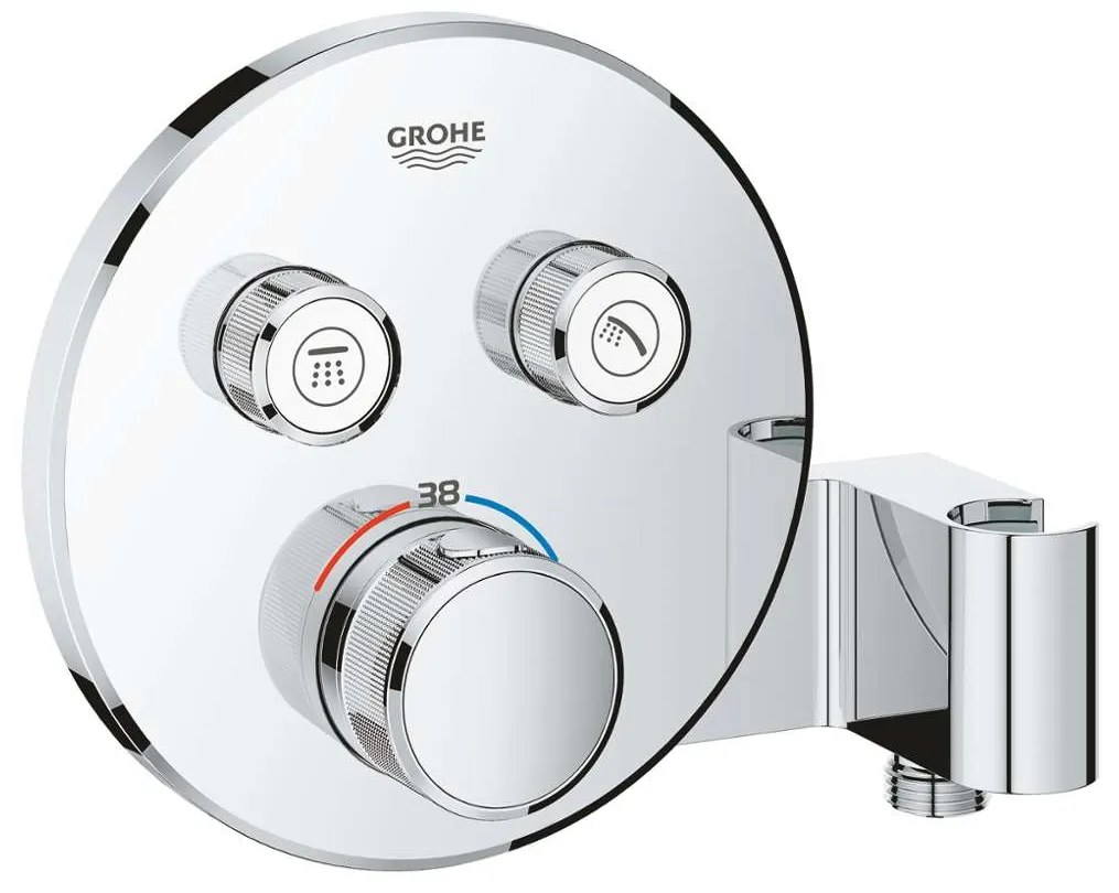 Grohe Grohtherm SmartControl - Termostatická sprchová podomítková baterie, 2 ventily, s držákem na sprchu, chrom 29120000