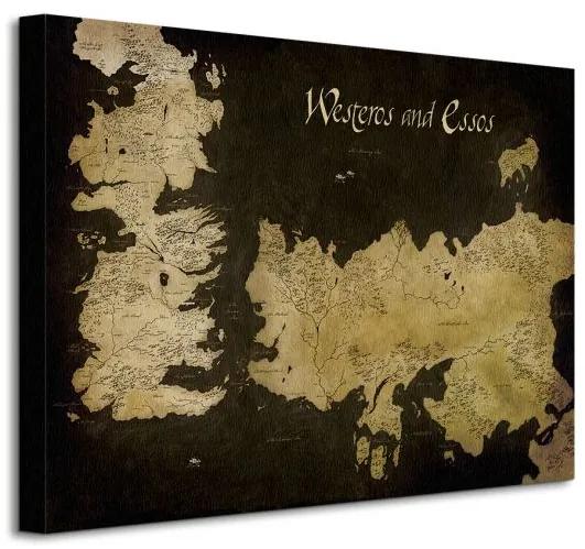 Obraz na plátně Game of Thrones (Westeros and Essos Antique Map) 40x30cm WDC92471
