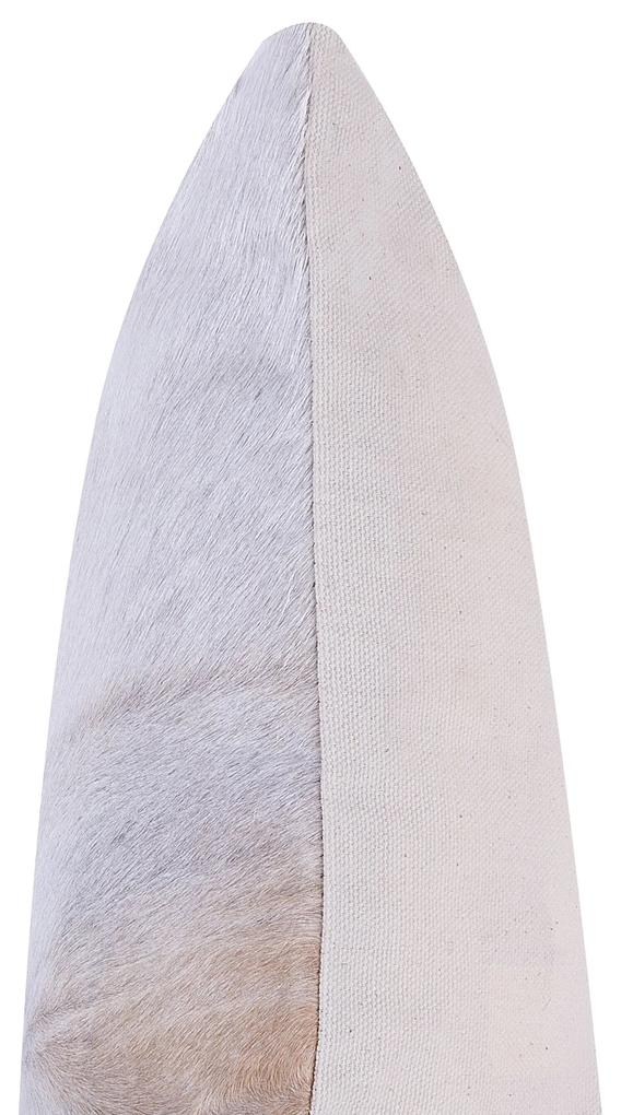 Dekorativní polštář hovězí kůže 45 x 45 cm šedý NELLAD Beliani