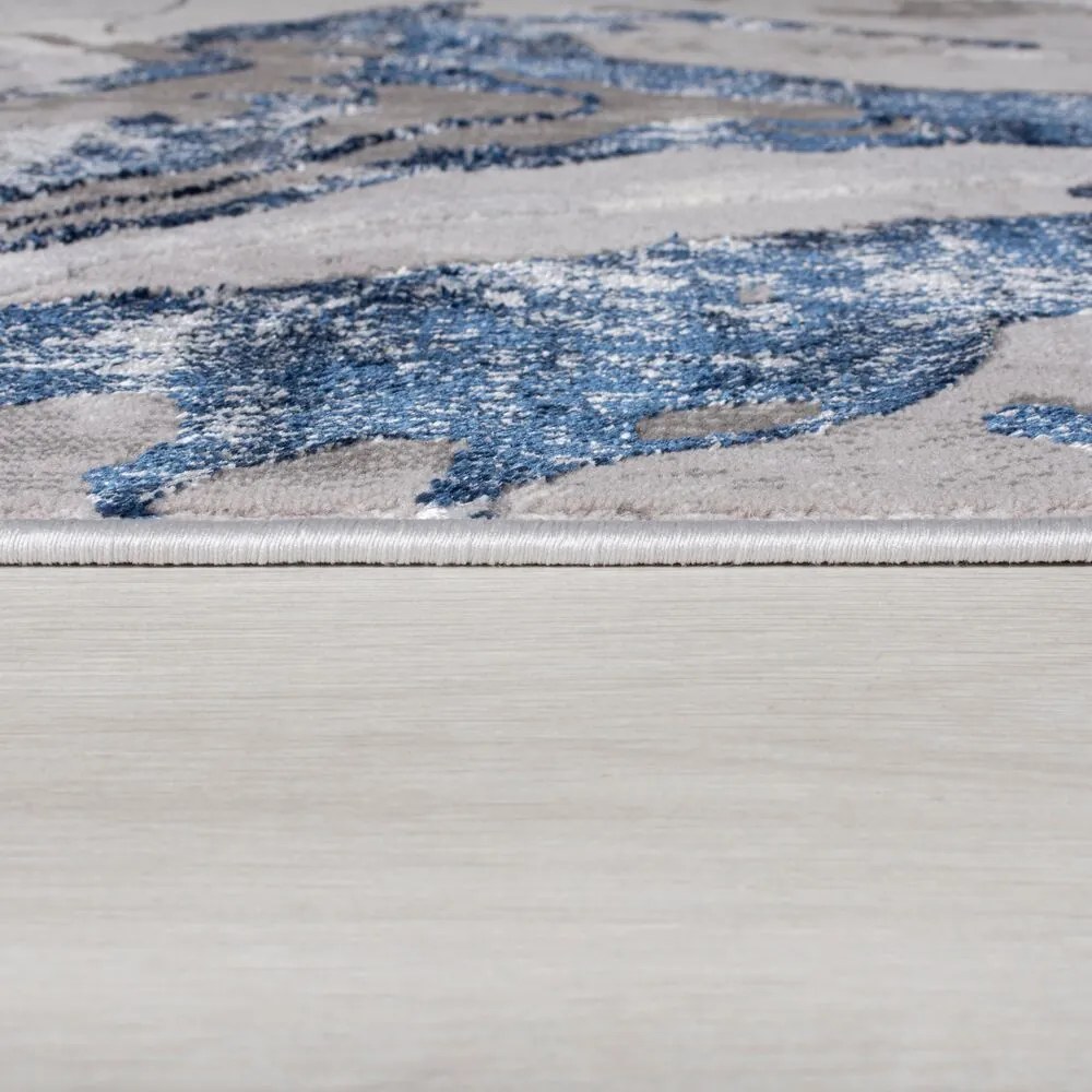 Flair Rugs, Běhoun Eris Marbled Navy, 60x230, modrá, chodba / předsíň