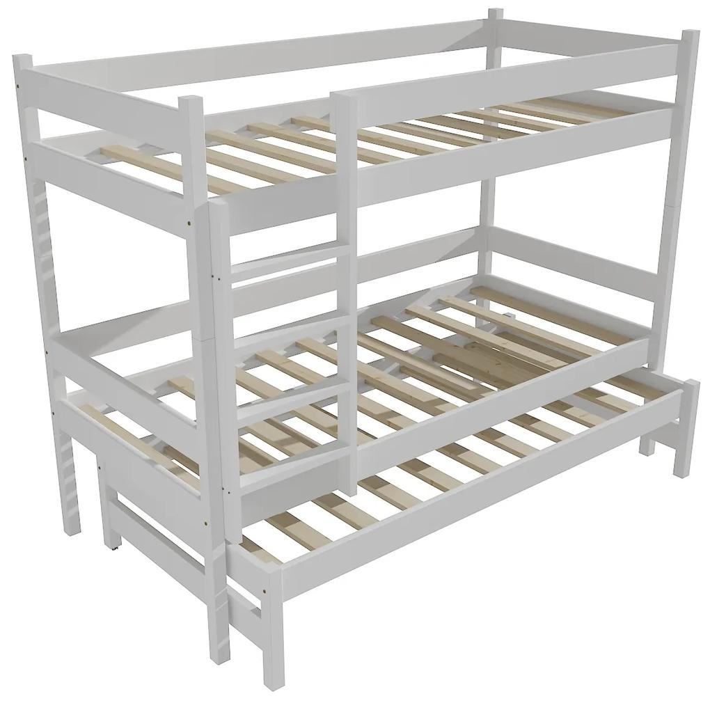 Vomaks Patrová postel s výsuvnou přistýlkou PPV 013 Rozměr: 80 x 180 cm, Barva: barva šedá, Prostor mezi lůžky: 80 cm