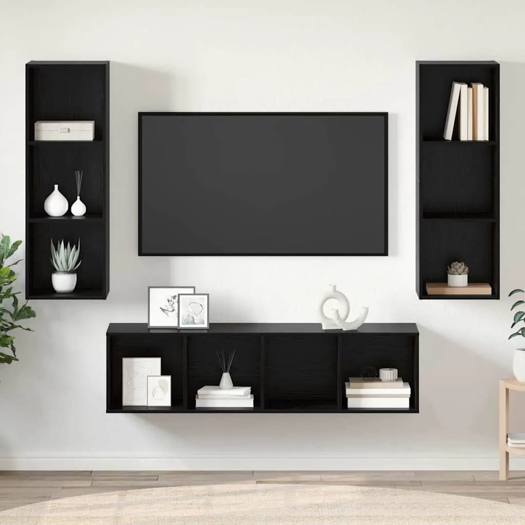 Sestava TV skříněk 3 ks Černý dub Kompozitní dřevo 3393130