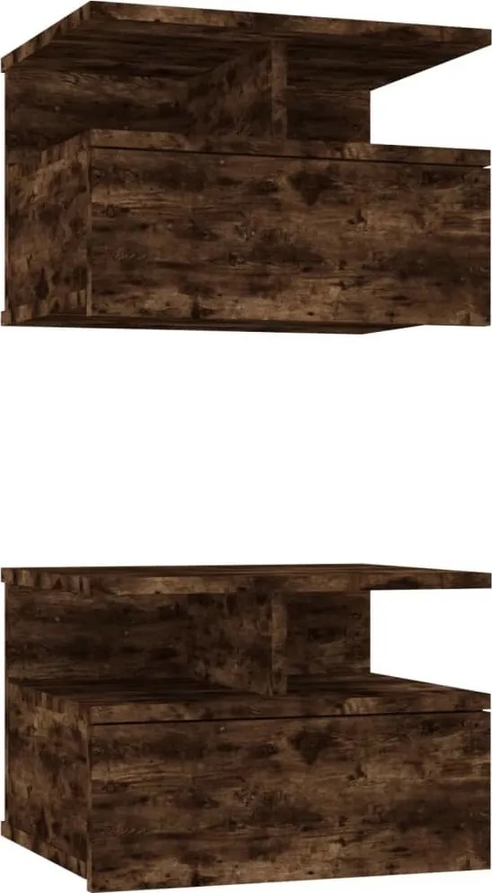 vidaXL Plovoucí noční stolky 2 ks 40 x 31 x 27 cm kompozit [800414] Barva: šedá sonoma