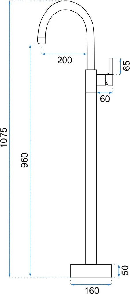 Rea Lungo, volně stojící umyvadlová baterie, zlatá matná, REA-B4304