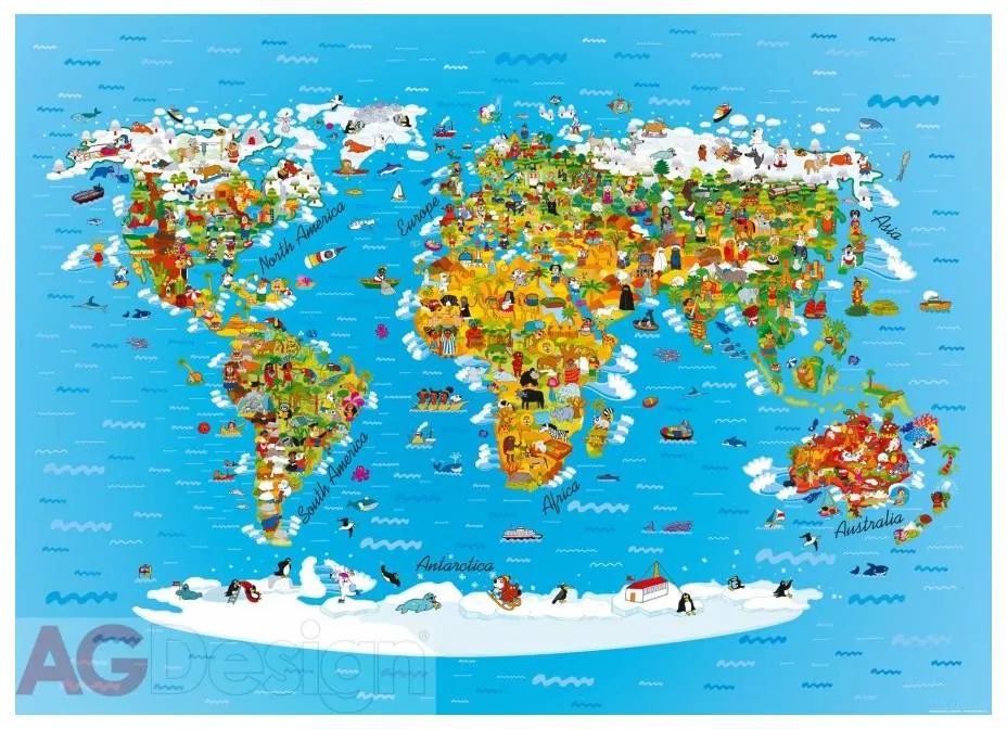 Fototapeta vliesová jednodílná Mapa světa
