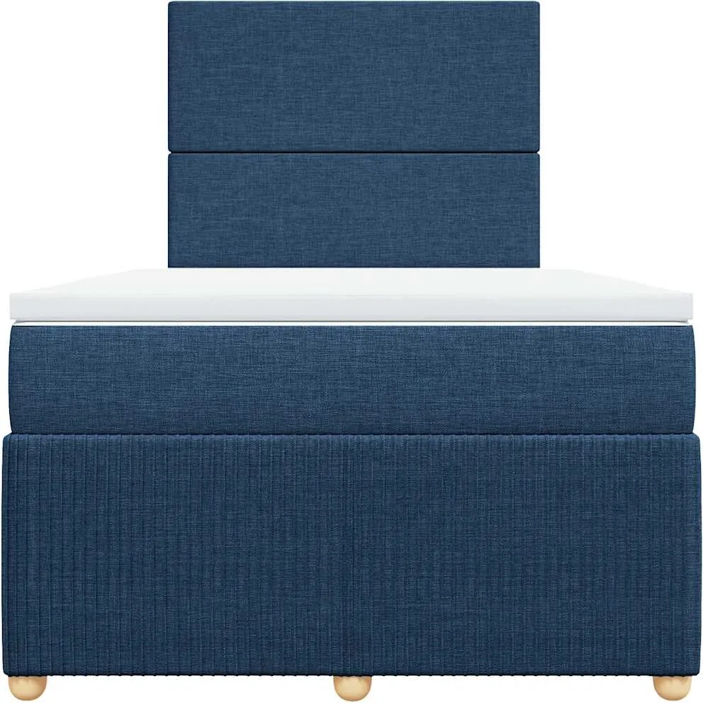Box spring postel s matrací modrá 120x200 cm textil 3292022